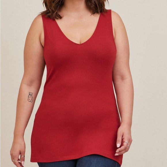 torrid | Tops | Torrid 3x 4x Tank Top Redburgandy Foxy Vneck Plus Size ...